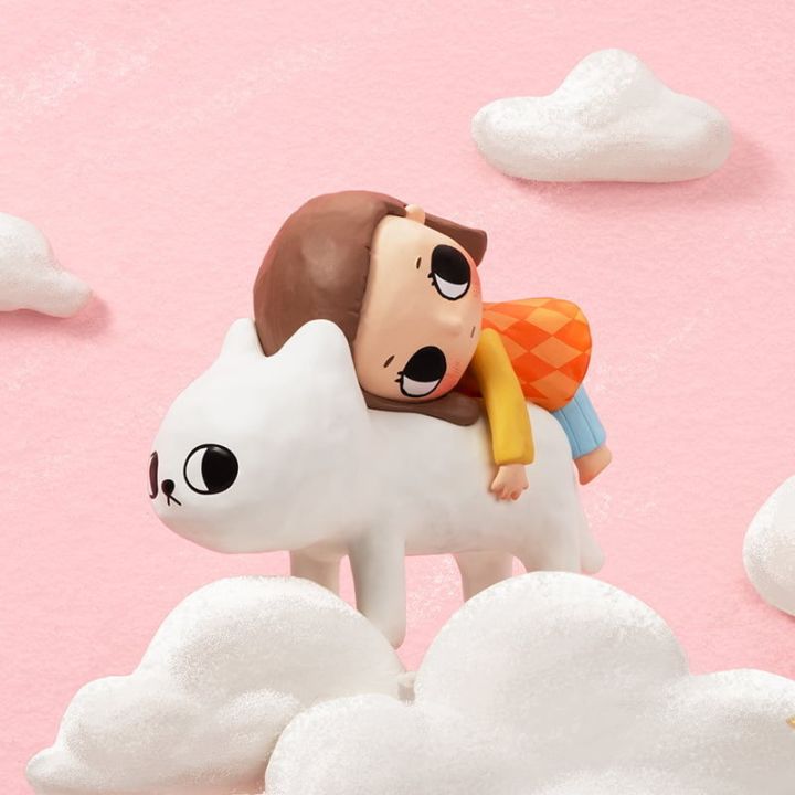 Original POP MART Nyota Fluffy Life Series Action Figure Desktop ...