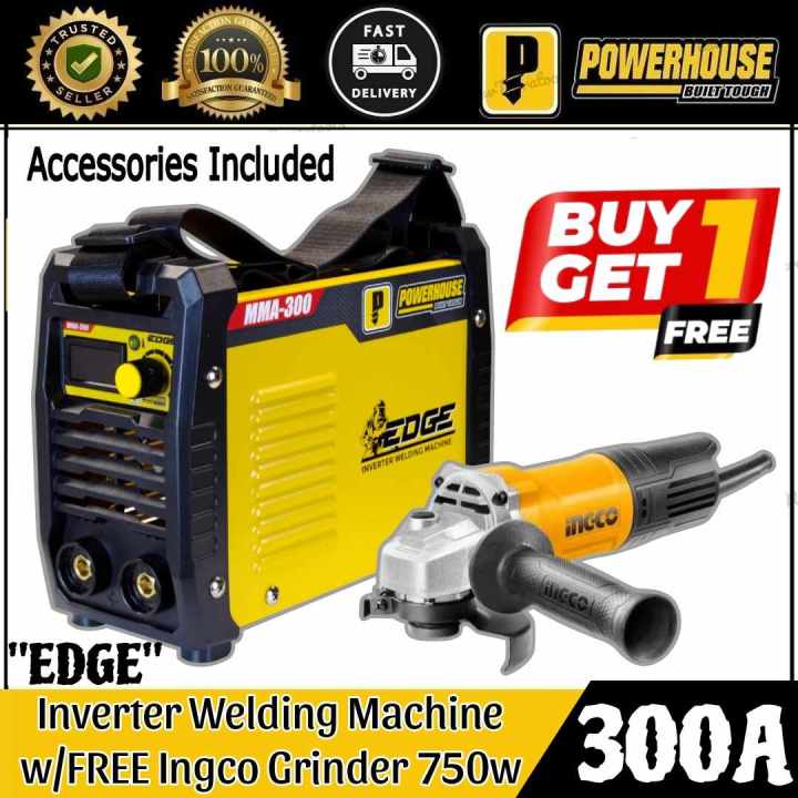 Powerhouse EDGE Inverter Welding Machine 300A with Ingco Grinder 750w ...