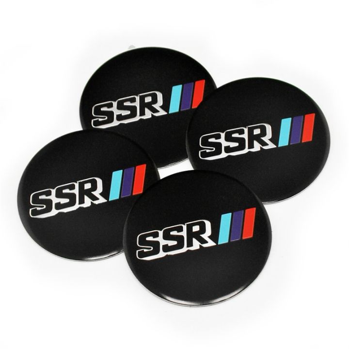 NEW 4pcs 49mm SSR Black Aluminum Auto Wheel Center Hub Cap Stickers 99 ...