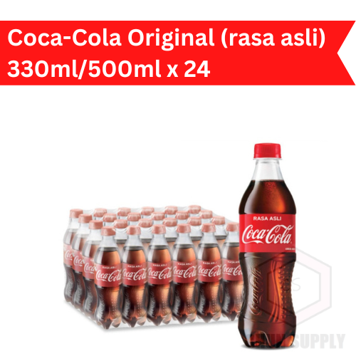 Coca-Cola Original (rasa asli) 330ml/500ml x 24 (carton) | Lazada