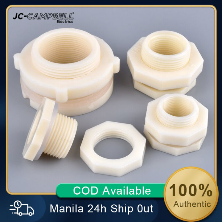 2Pcs Female ABS Bulkhead Fitting Plastic Water Tank Connector Adapter ...