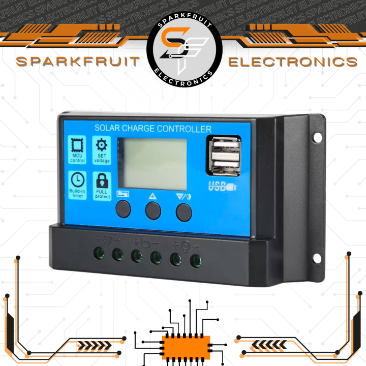 10A 20A 30A 40A Solar Charge Controller for Solar Panel 12V 24V PWM LCD Dual USB PV Home Battery ...