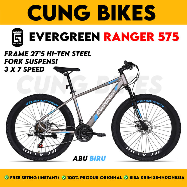SEPEDA GUNUNG MTB 27.5 Inch Evergreen RANGER 575 21 SPEED VELG TINGGI ...
