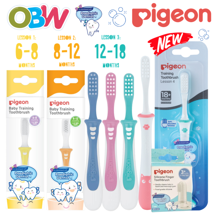 Original Pigeon Baby Training Toothbrush Lesson 2,3,4 | Toothbrush Set ...