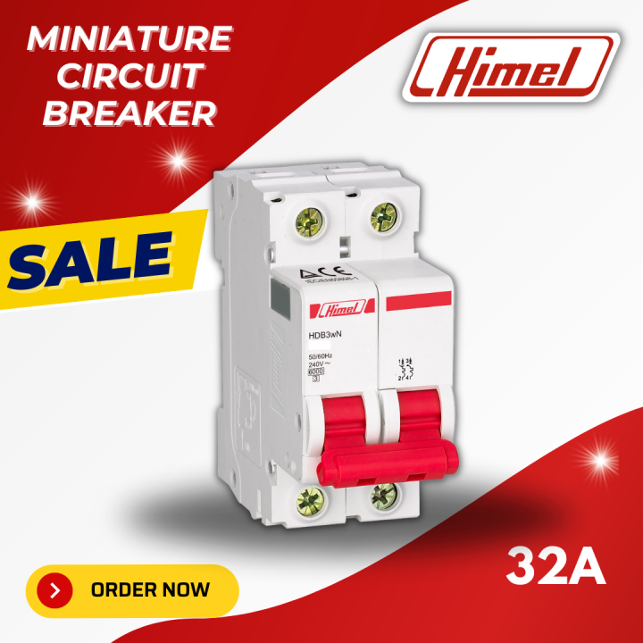 MCB 2P 32A Himel Miniature Circuit Breaker 100% Authentic Original Din ...