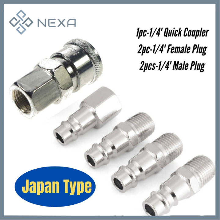 NEXA 5pcs Metal Quick Coupler Set Solid Air Hose Connector Fittings | Lazada PH