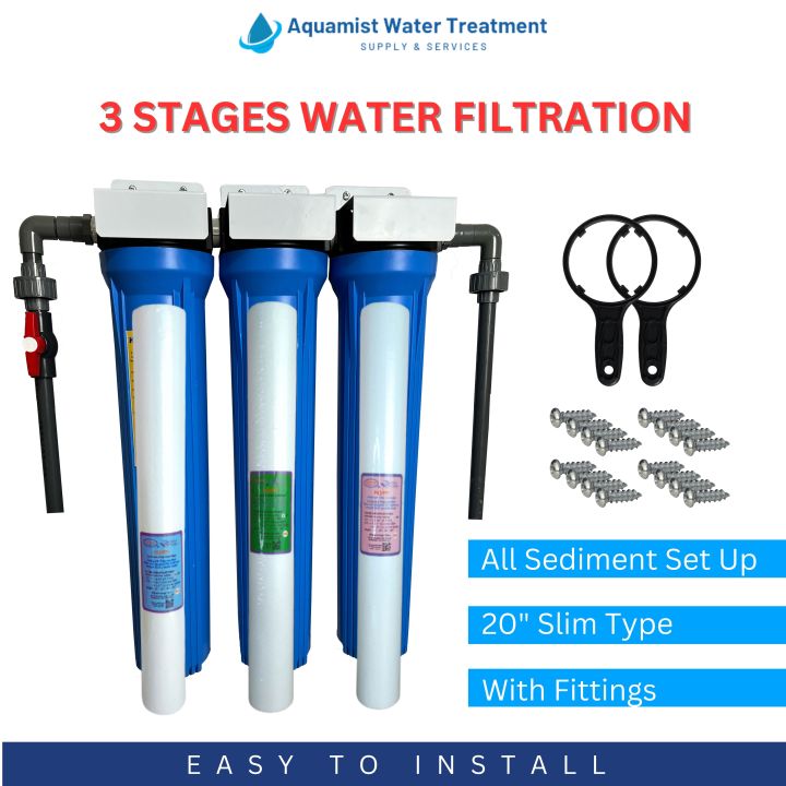 3 Stages Water Filter All Sediment Heavy Duty Complete Set with PVC ...