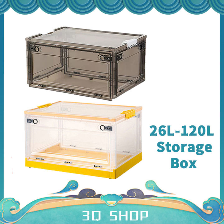 Transparent double open box cover durabox plastic cabinet mura room ...