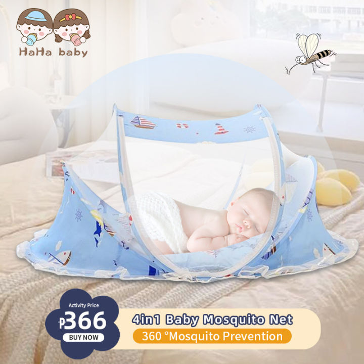 Haha Baby 4in1 Baby Mosquito Net Bedbabies With Pillow Big Folding Anti ...