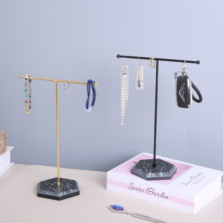 Metal T-shaped jewelry rack, store counter, table top, necklace ...