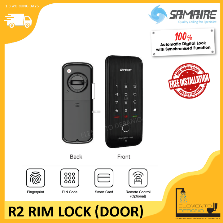 Samaire R2 Rim Digital Door Lock (FREE insatallation / 2 years warranty ...