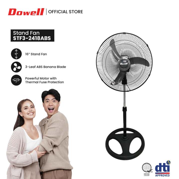 Dowell 18" Stand Fan with 3 Leaf Banana Blade | STF3-2418ABS | Lazada PH