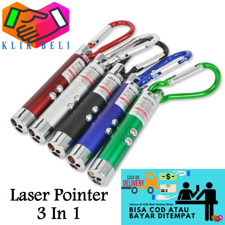 Klik-Beli Senter Laser 3 In 1 / Gantungan Kunci Laser Pointer Ulir Free ...