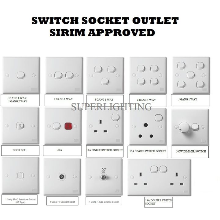Switch Socket Outlet & Switches / Soket (SIRIM) | Lazada