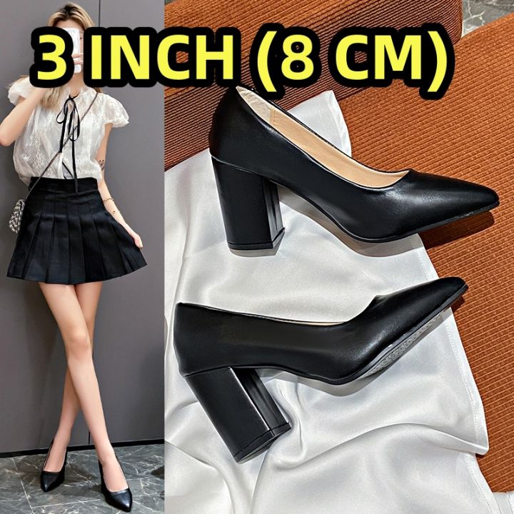 3 inch(8 CM) block high heels pointed toe slide heels sandals for women ...
