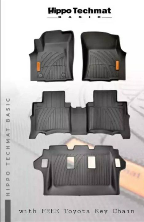 Toyota Fortuner 2005 to 2025 Basic Hippo Techmat Brand Deep Dish Floor Matting ( 1st -3rd row ...