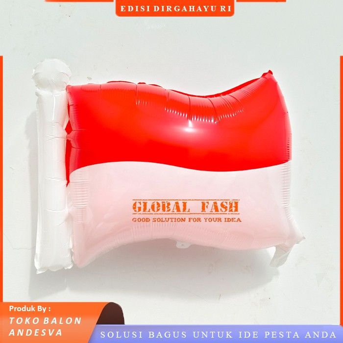 balon bendera HUT RI polos / balon merah putih / balon foil bendera ...