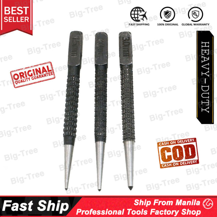 3pcs High-carbon Steel Center Punch Set 10cm Non Slip Center Punch For ...
