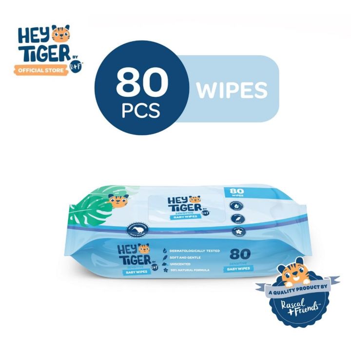 Hey Tiger Sensitive Baby Wipes 80 Sheets | Lazada PH