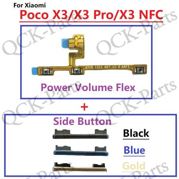 New Power button flex For POCO X3 Pro NFC on off Volume button flex ...