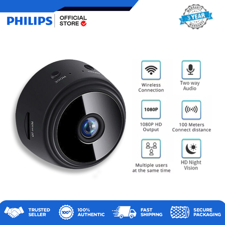 PHILIPS 1080P HD Mini Portable CCTV Camera Wireless Home Surveillance ...