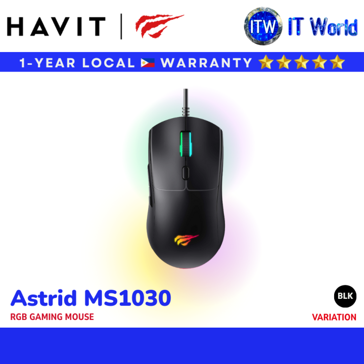 Havit Astrid MS1030 | Gaming Mouse / 3600DPI / 6 Buttons / RGB Lighting ...