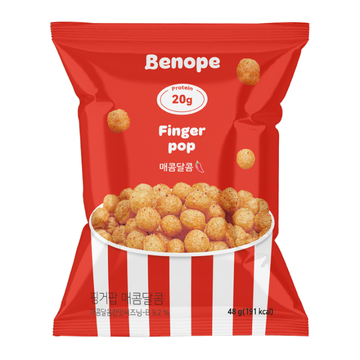 Benope Fingerpop Protein Snack 1ea Spicy and sweet | [주식회사 베노프하우스] 핑거팝 ...