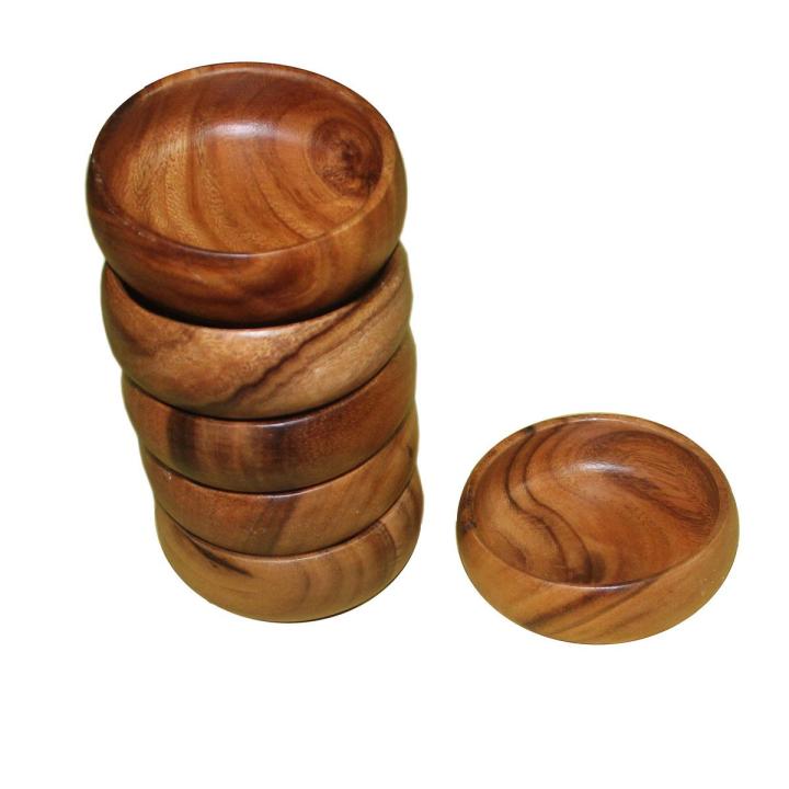 SANDERWOOD 6pcs Calabash Wooden Bowl - Saucer Bowl 1.5x4x4 inches ...