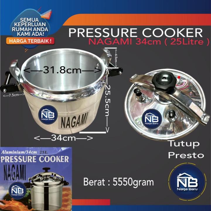 Panci PRESTO 25 liter NAGAMI GOOD QUALITY Tebal Pressure Cooker ...