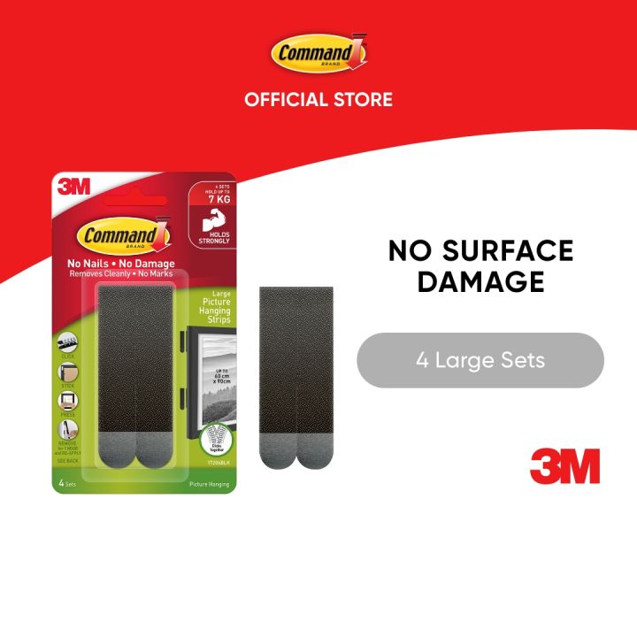3M™ Command™ Picture Hanging Strips, 17206/17206BLK, No Surface Damage ...