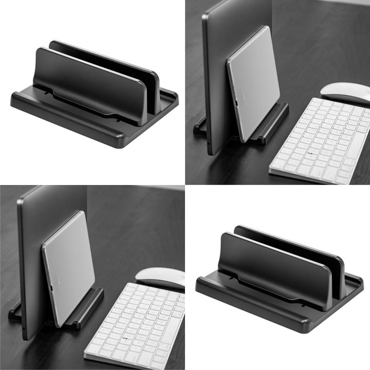 Double Vertical Laptop Desktop Stand Holder with Adjustable Dock (Up to ...