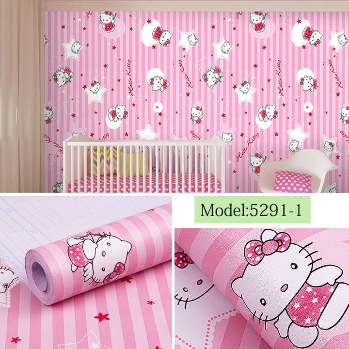 Wallpaper Sticker Dinding Hello Kitty Garis | Lazada Indonesia