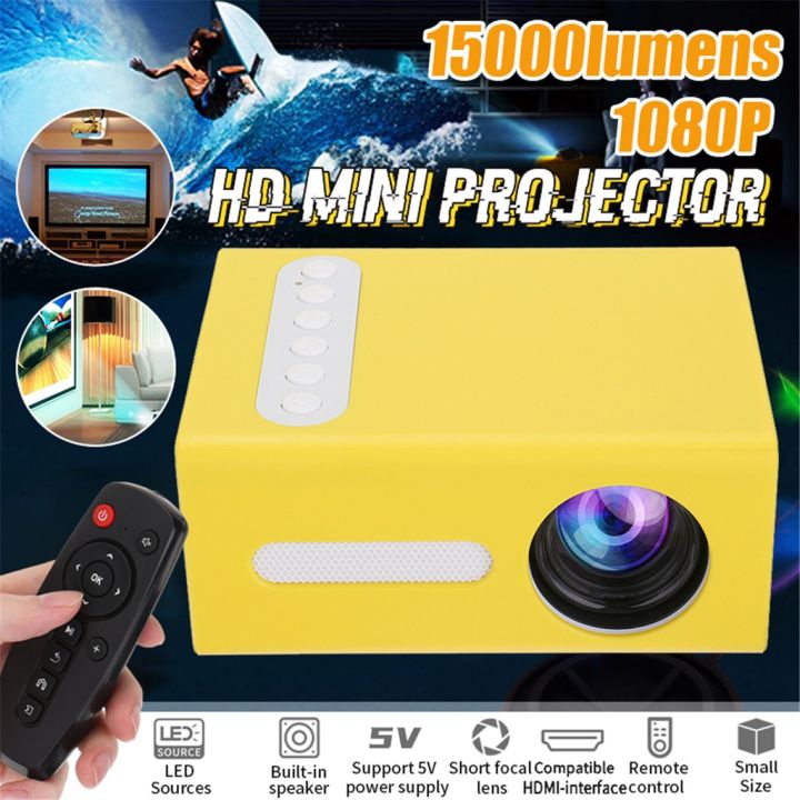 12V-2A T300 1920*1080 LED Mini Portable Projector 240x320 AV USB Audio ...