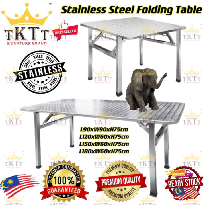 TKTT Stainless Steel Folding Table Portable Banquet Table Function ...