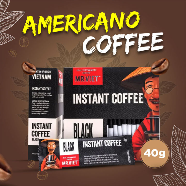 Homeflix Mr Viet Americano instant Pure Black Coffee 2gr x 20 sachets ...