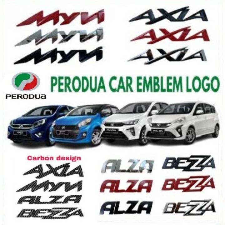 Logo Alloy Emblem Metal Black Red Silver PERODUA Bezza Axia Alza Myvi ...