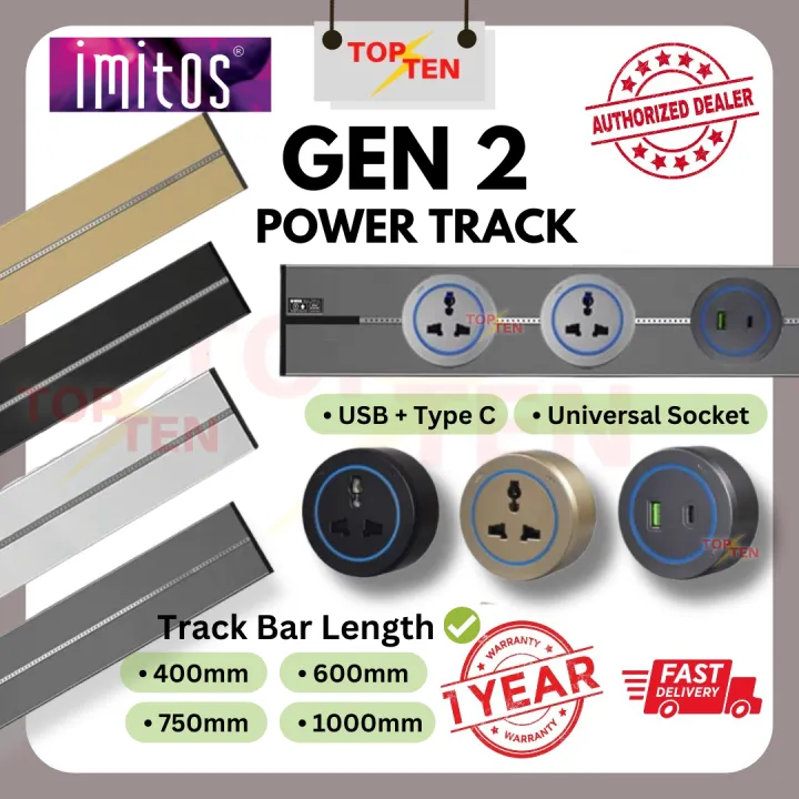 Imitos Gen 2 Adjustable Wall Socket with USB/Type-C Charging, 32A ...