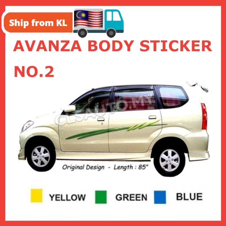 TOYOTA AVANZA Sticker Body Car Side Lining Decal Pelekat Stiker Kereta ...