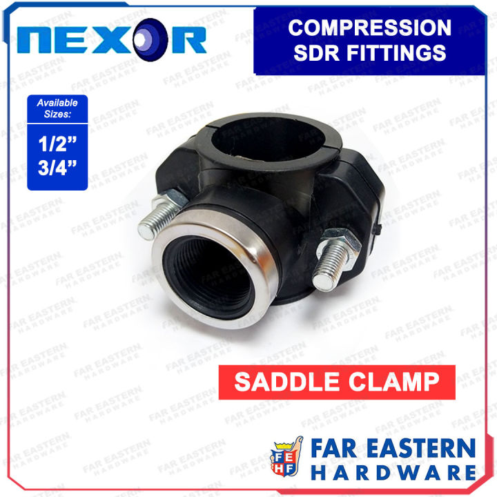 NEXOR SDR Compression Pipe Fittings PVC Saddle Clamp Connector 1/2" | 3 ...