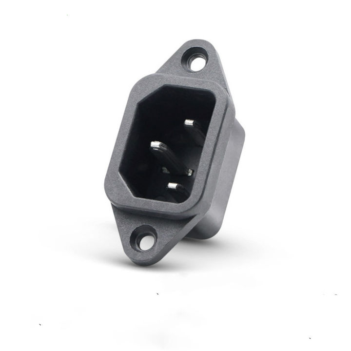 IEC320 C14 AC Power Socket Nylon + Copper Male 3Pin Chassis Panel Mount ...