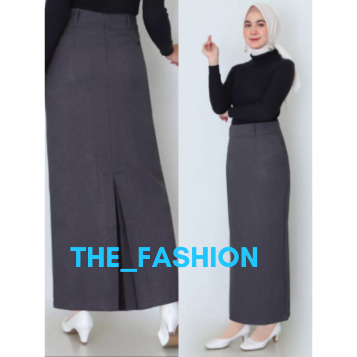 BISA COD - ROK KERJA PANJANG WANITA/ROK REMPEL BELAKANG/ROK PANJANG /ROK BUAT KERJA/ROK BUAT ...