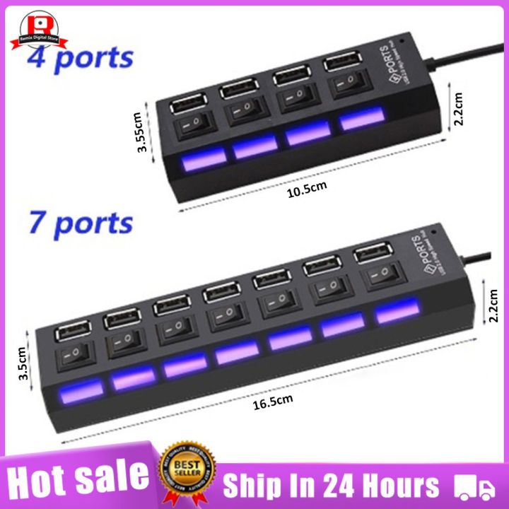 Remix Digital USB 2.0 Hub Multi USB Splitter Hub Use Power Adapter 4/7 ...