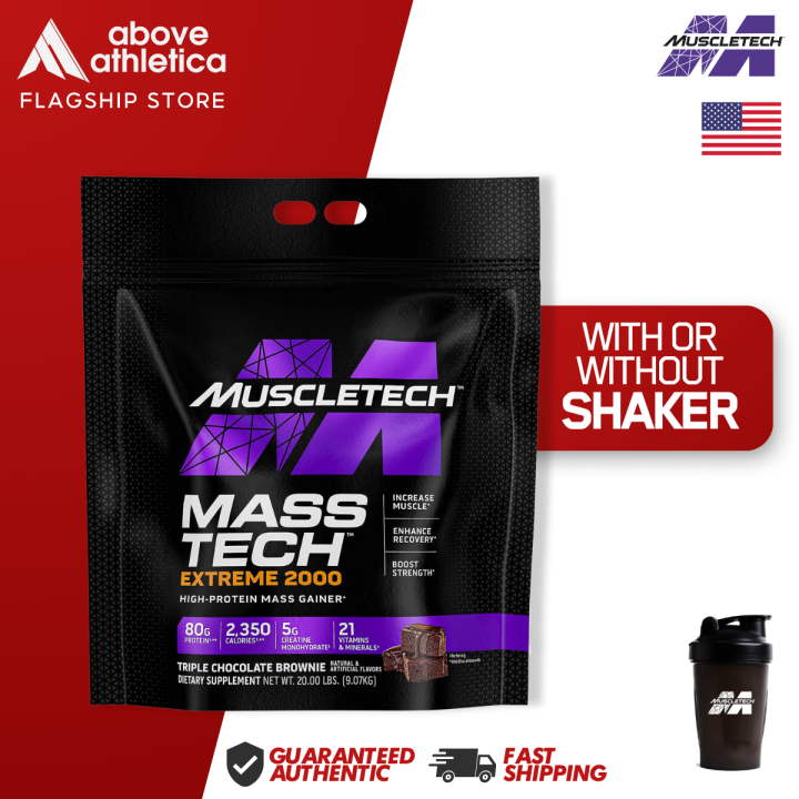 MuscleTech MassTech Extreme 2000, 20lbs Mass Tech Gainer Protein Powder ...