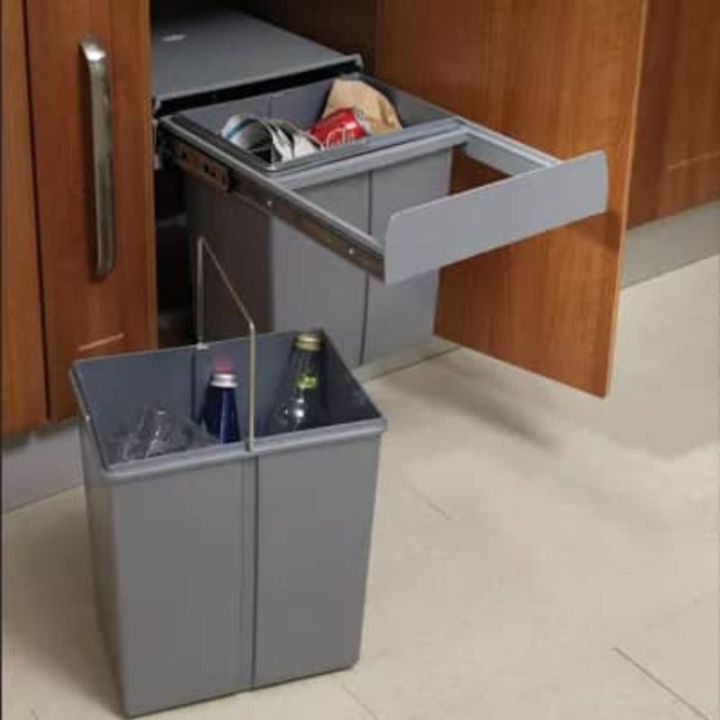 AIM-(Ready Stock)kitchen cabinet soft close sliding pull out dusbin ...