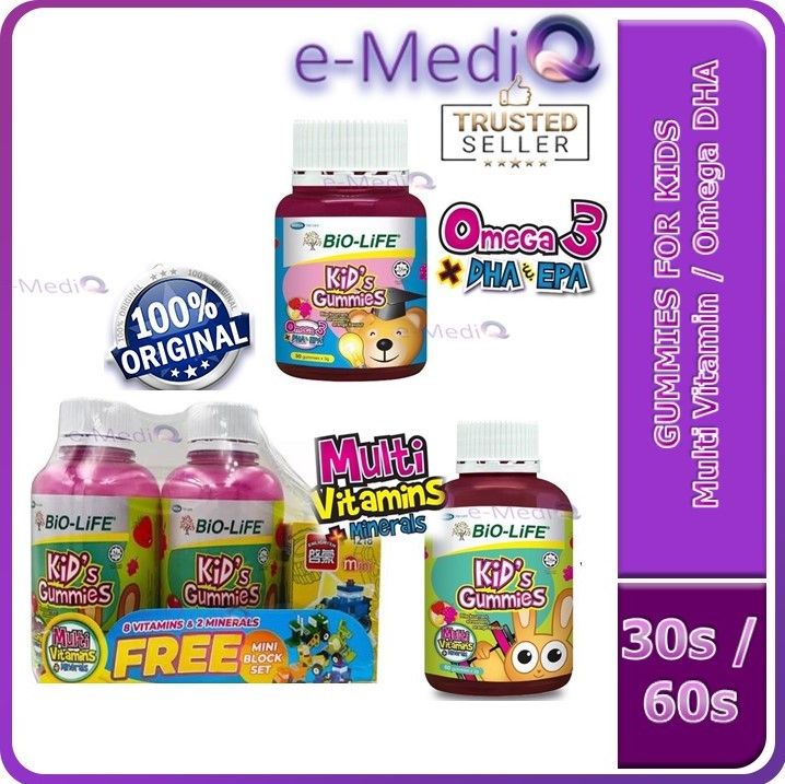 BIO LIFE Kids Gummies - Multi Vitamins & Minerals 60S | Omega 3 with ...