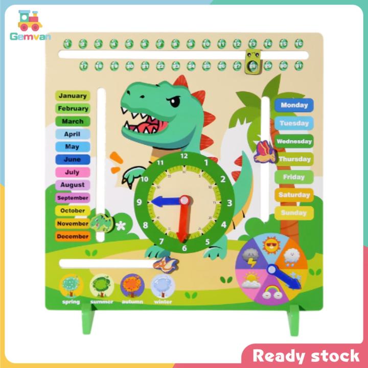 Gemvan Kids Daily Calendar Montessori Toy Learning Materials 6 in 1 ...
