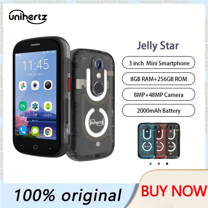 Unihertz Jelly Star Mini Smartphone Android 13 8GB 256GB Led Light Unlocked Transparent ...