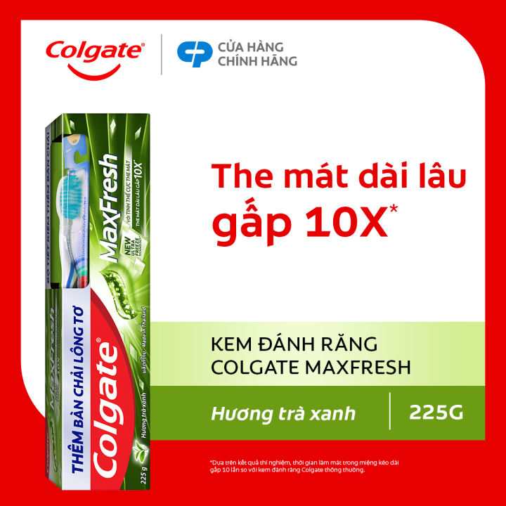 Kem đánh răng Colgate MaxFresh ULTRAFREEZE the mát gấp 10X 225g /tuýp tặng bàn chải đánh răng ...