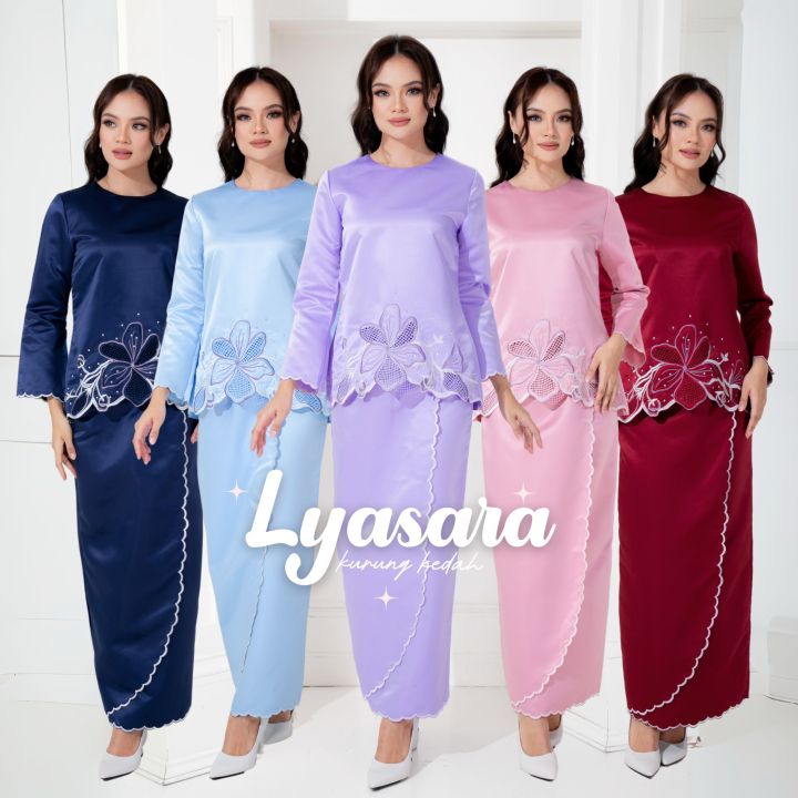 [NEESTYLE] LYASARA • Baju Raya 2024 Baju Kurung Kedah Moden Sulam ...