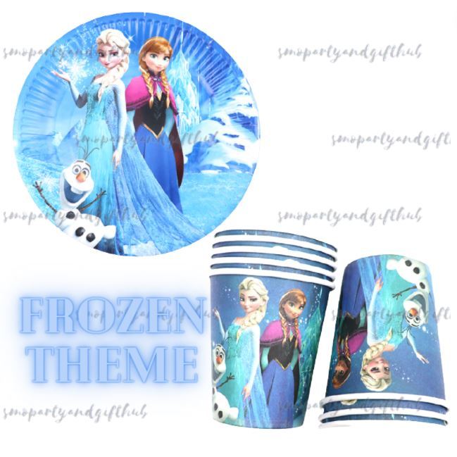 Disposable Cups and Plates Frozen Theme Party Decorations | Lazada PH